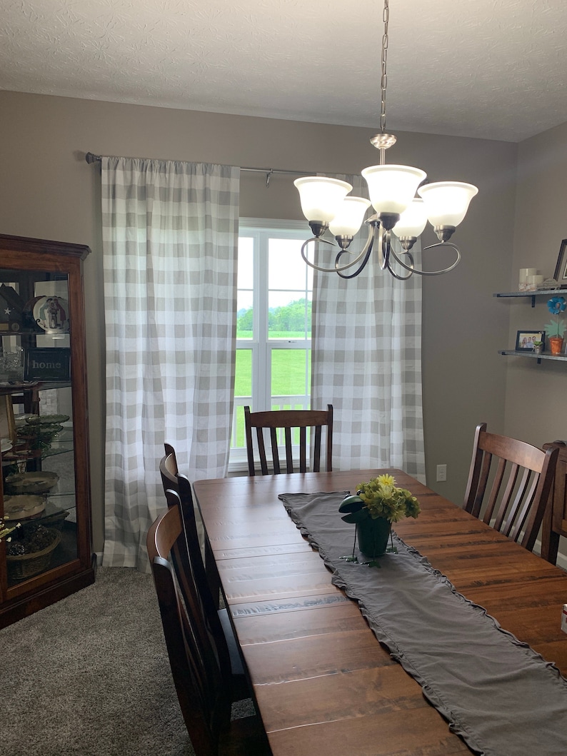 Light Gray Buffalo Check Curtains French Gray Plaid Gray - Etsy