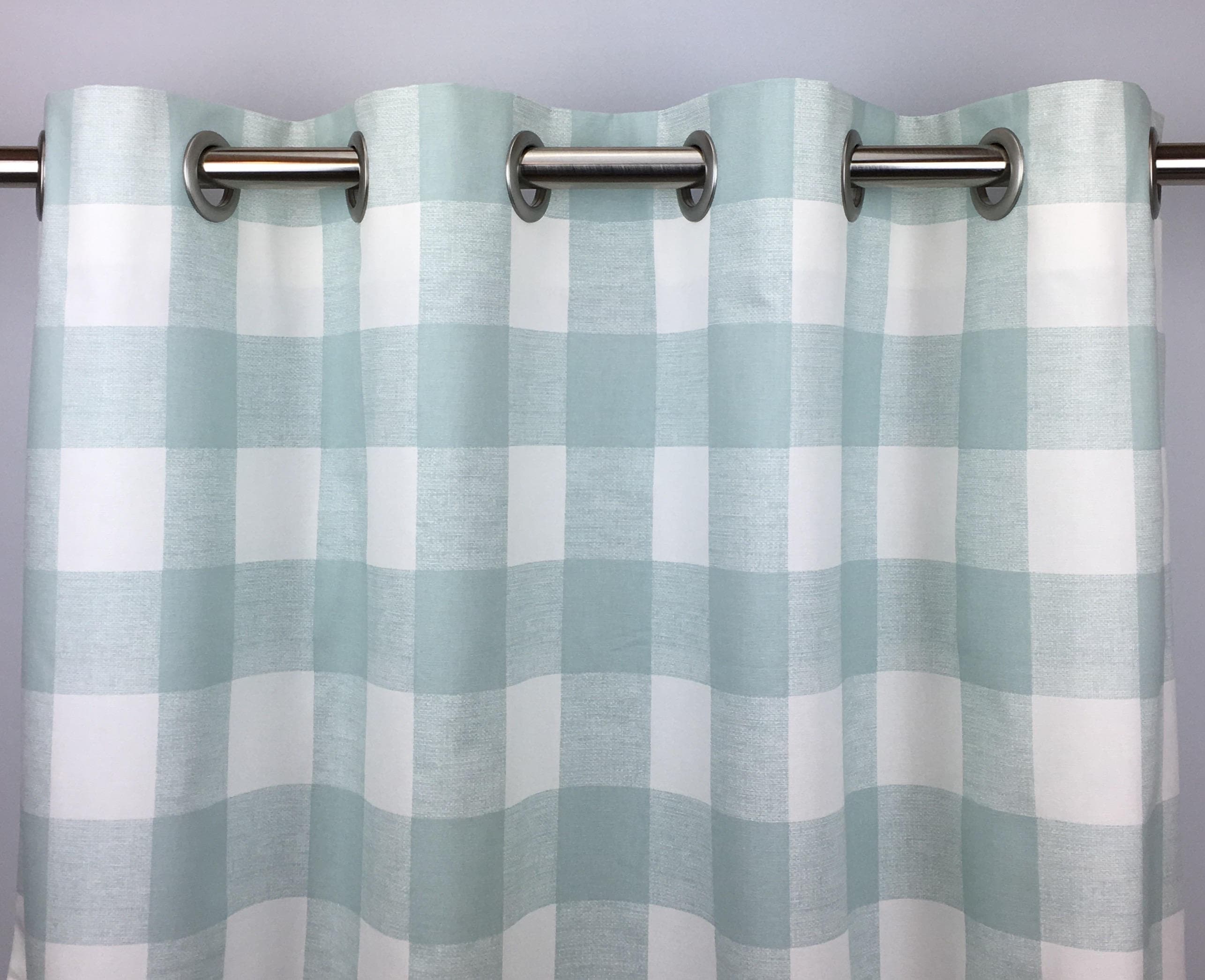 Light Blue Buffalo Check Curtains Snowy Blue Plaid Blue - Etsy UK