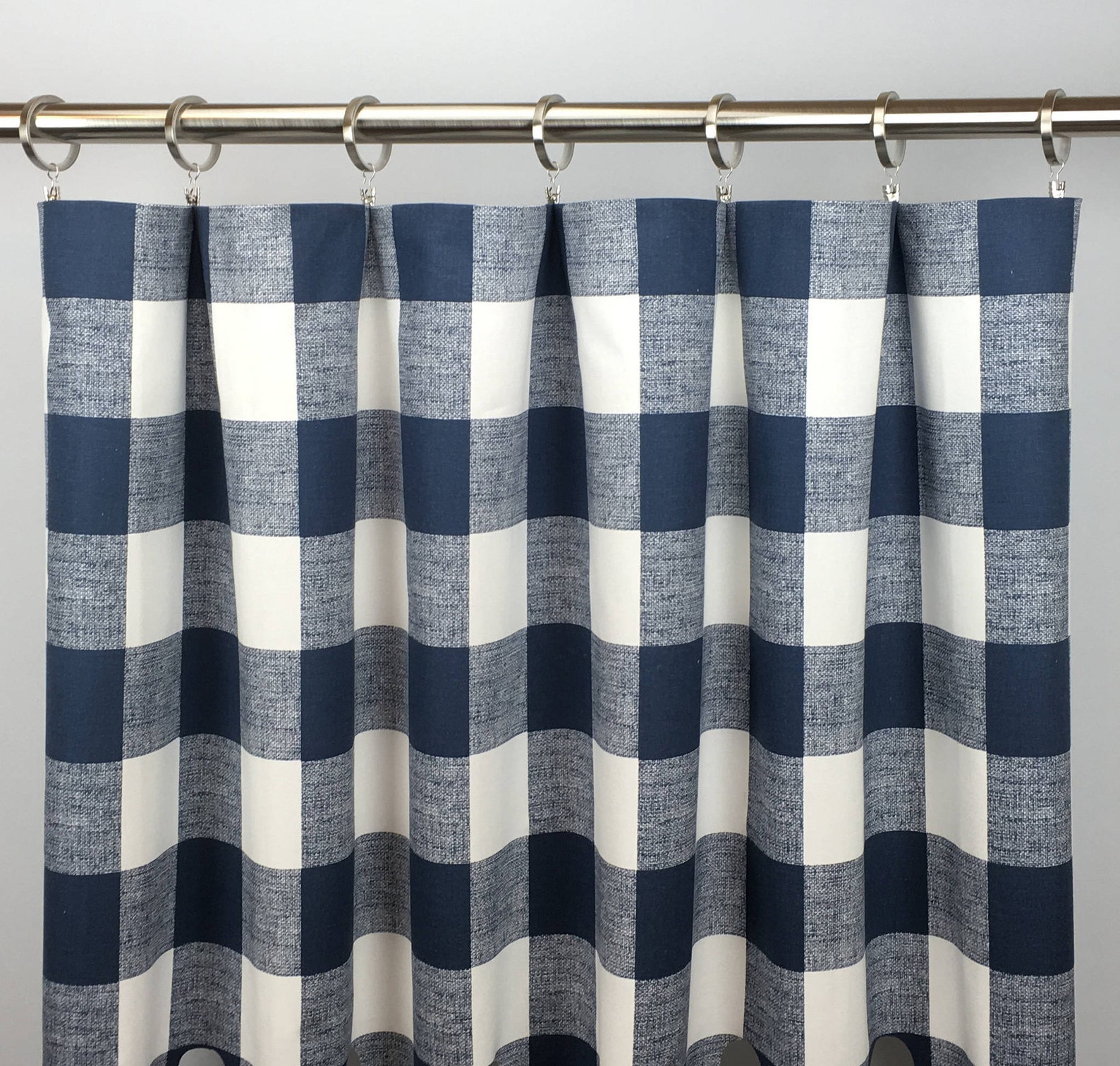 Navy Blue Buffalo Check Curtains Navy Plaid Navy Buffalo - Etsy