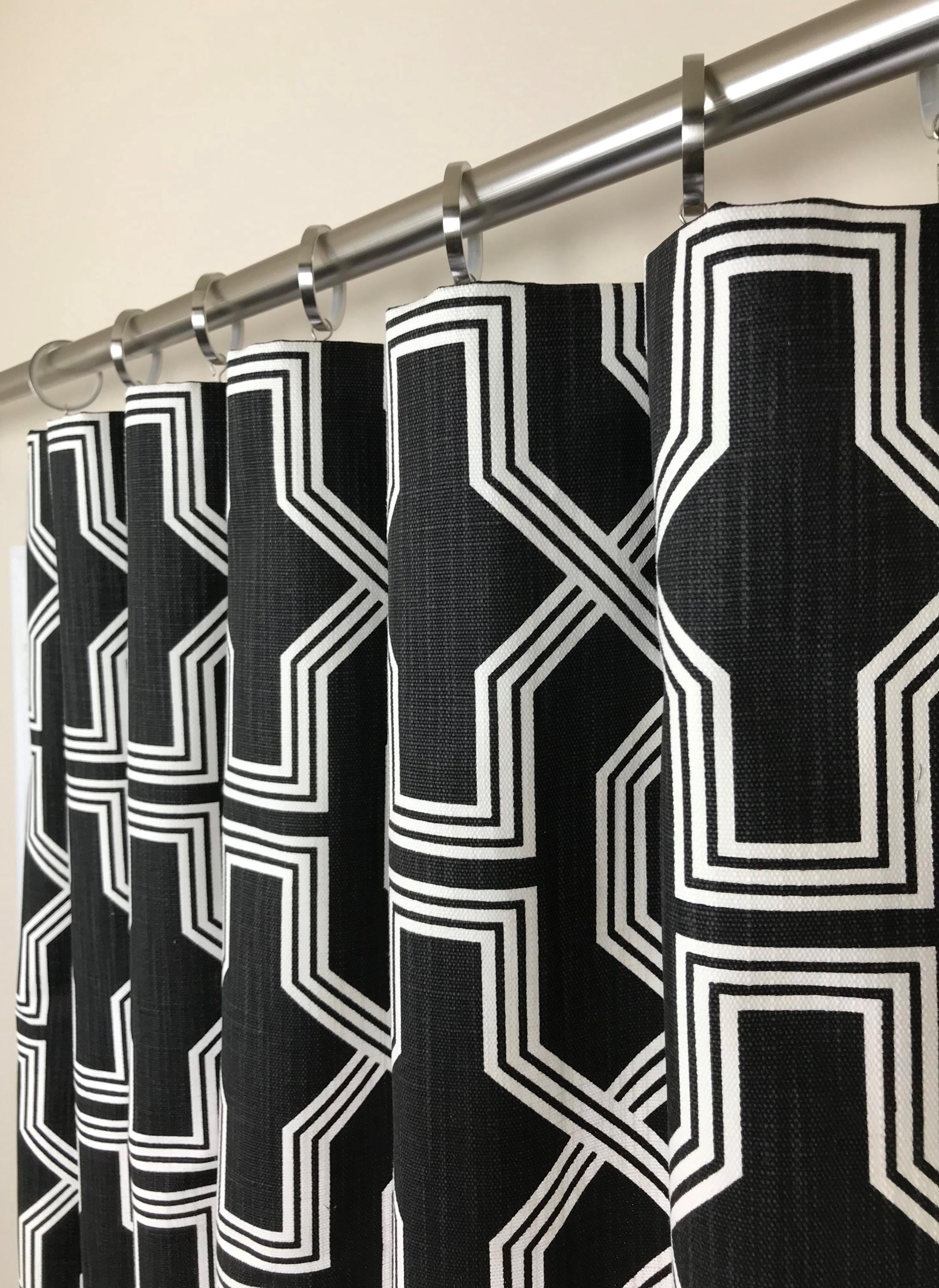 Black Trellis Curtains - Scott Living Nasco Luxe Linen Rod Pocket ...