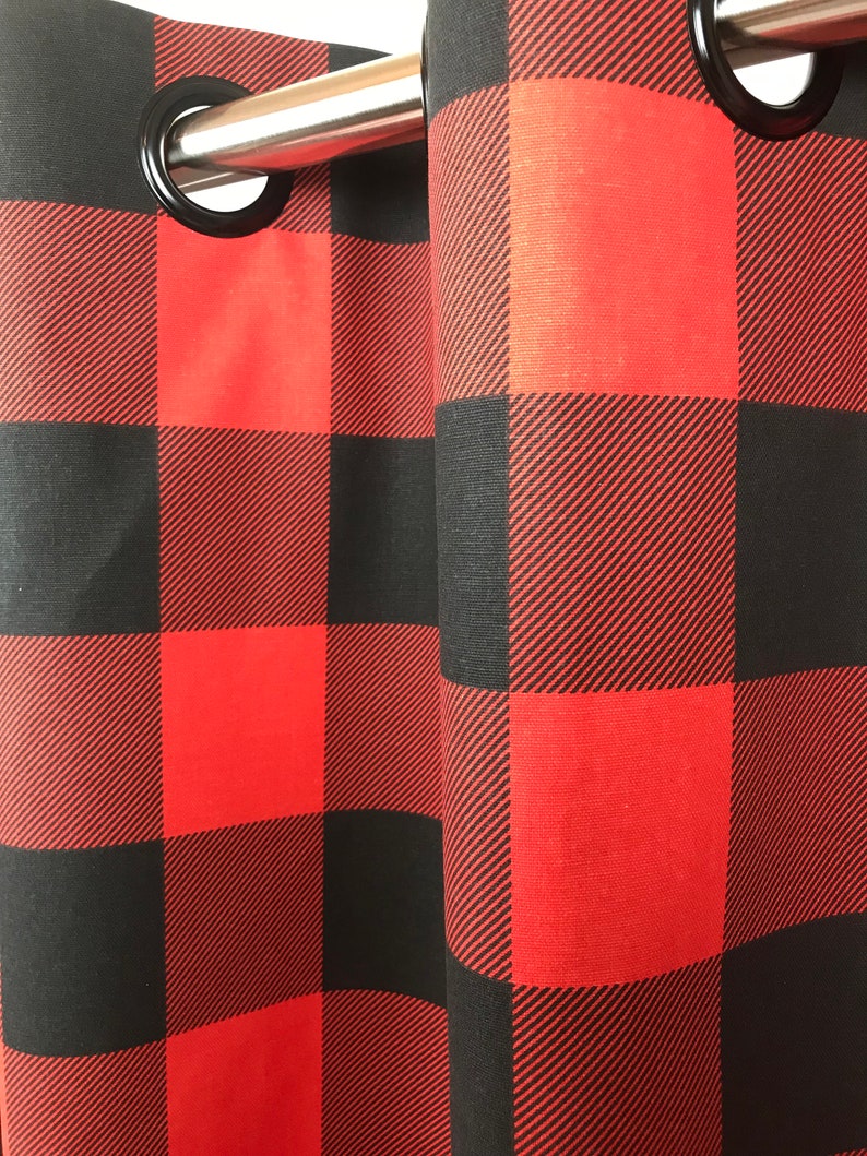 Black and Red Buffalo Check Curtains Red and Black Gingham | Etsy