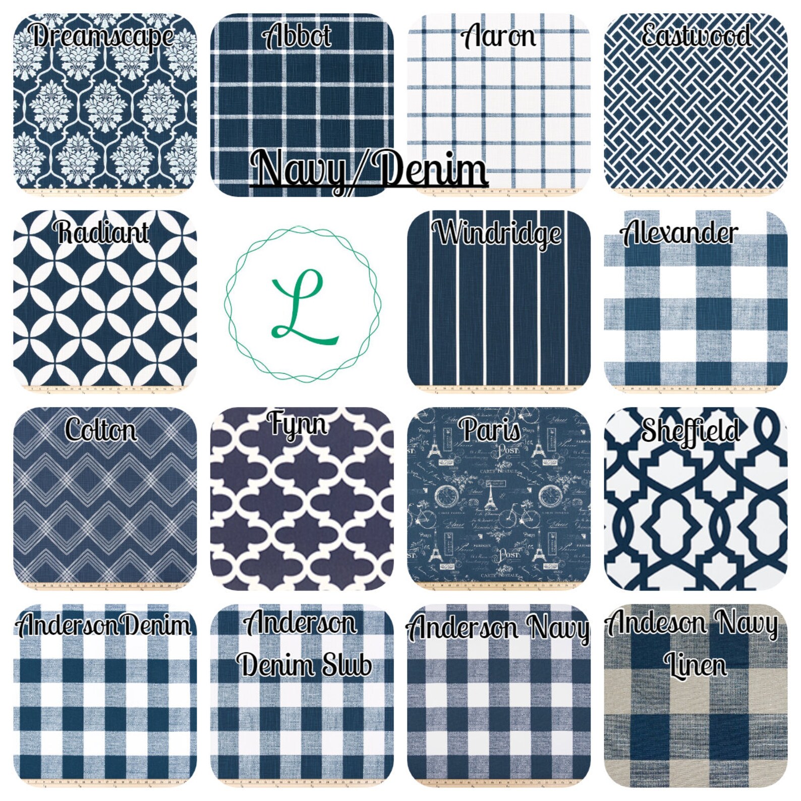 Denim Blue Buffalo Plaid Grommet Curtains Navy Buffalo Check Blue ...