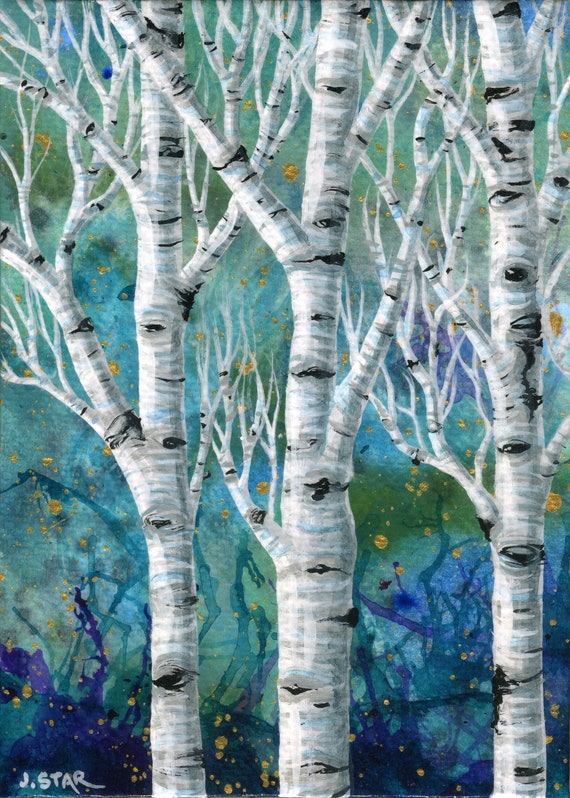 Birch Trees Painting