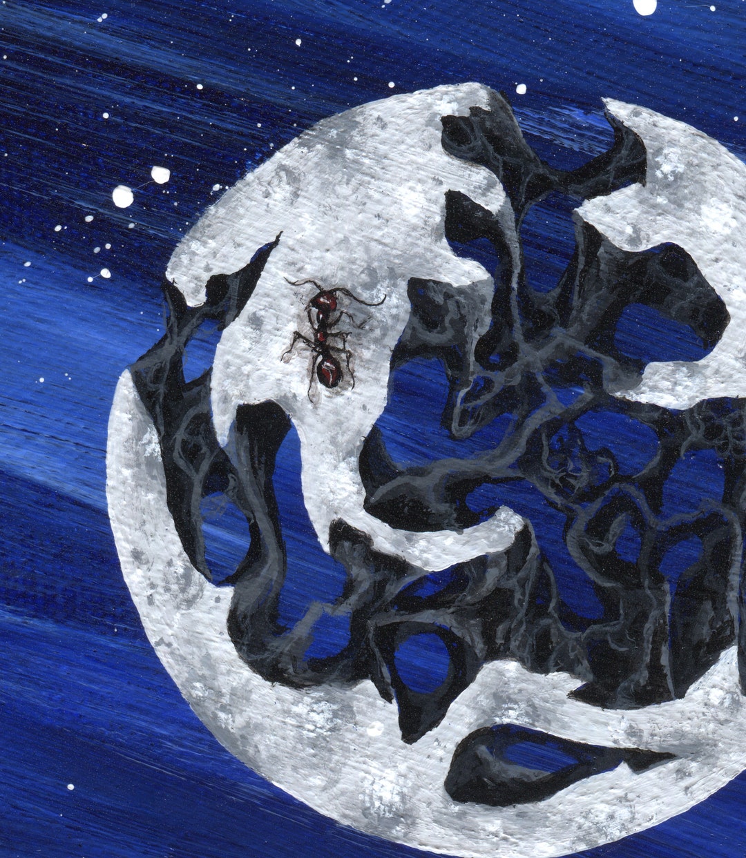 6x6in. Original Painting, Surrealism, Surreal Moon Art by Jasmine Star ...