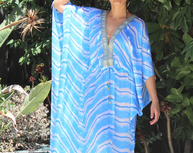 Long Beach Caftan, Beach Cover Ups, Swimsuit Coverups, Boho Print ...