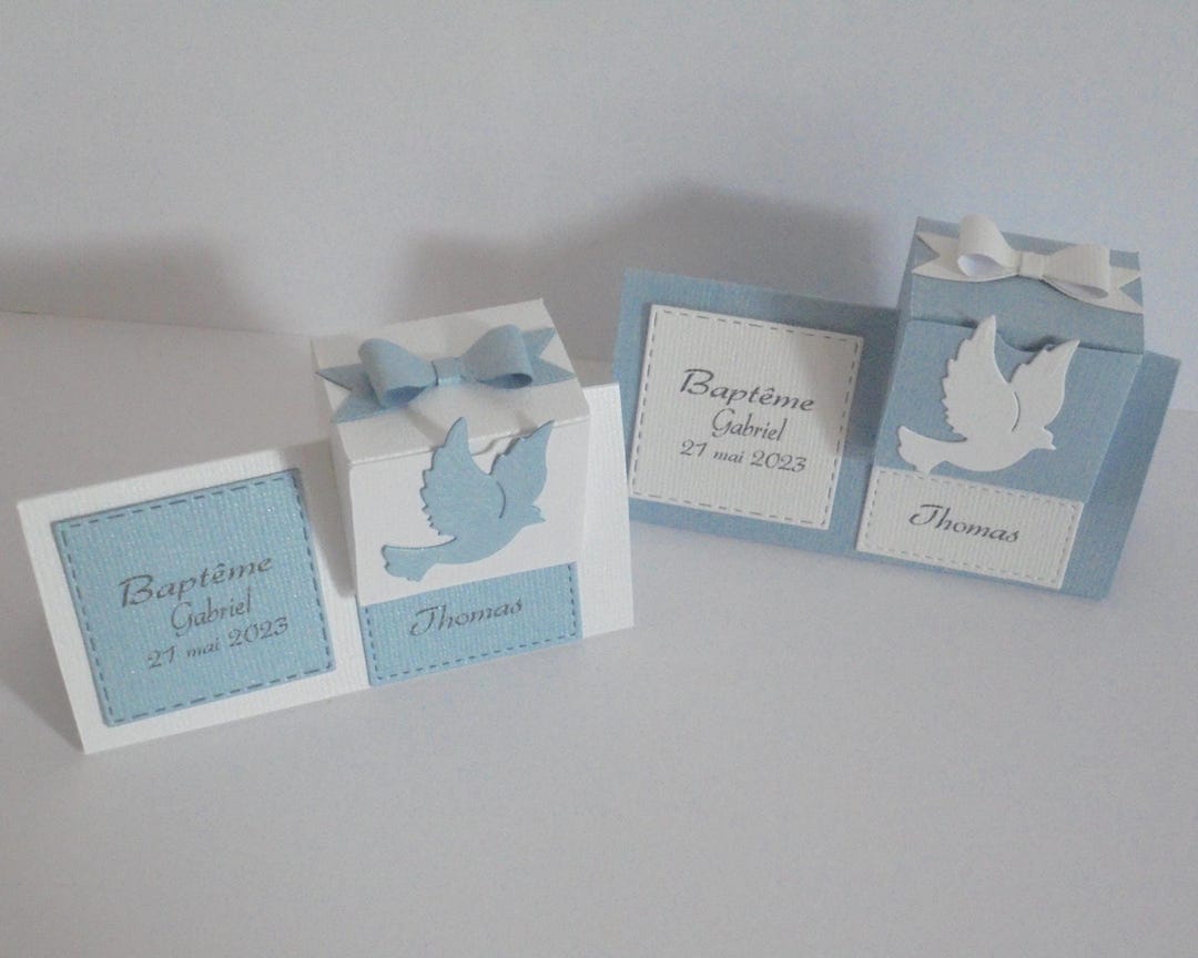 Place Card With Its Favor Box * Baptism * - Etsy