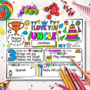 Happy Birthday Uncle Coloring Page | Printable All About My Uncle Fill ...