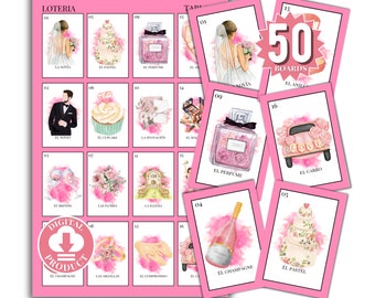 Despedida De Soltera Loteria Juegos 100 Tableros Juegos Para Boda ...
