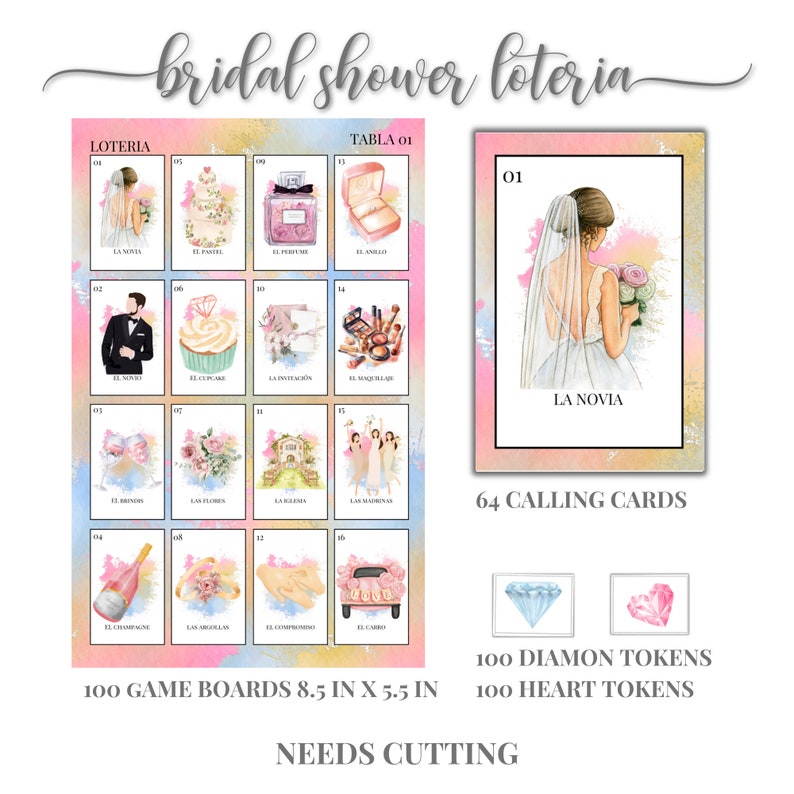 Despedida De Soltera Loteria Juegos 100 Tableros Juegos Para Boda ...