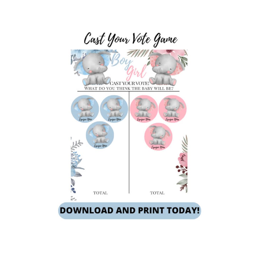 Baby Gender Reveal Cast Your Vote Gender Reveal Voting Board Gender ...