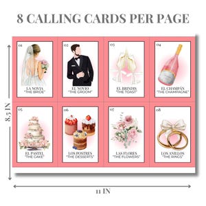 Bridal Shower Games Loteria - English - 100 Board Games - Wedding Games ...