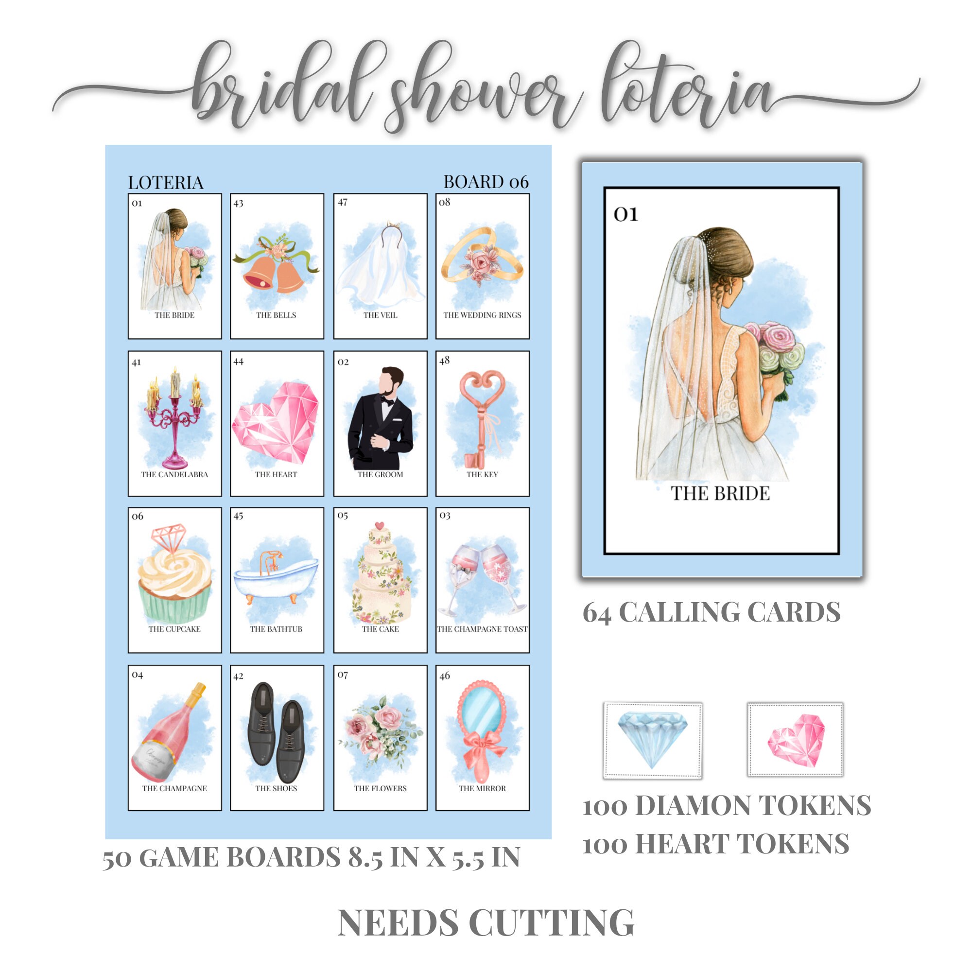 Bridal Shower Games Favors and Decorations Loteria 50 - Etsy