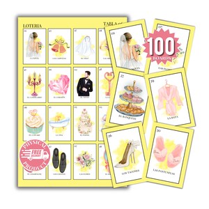 Despedida De Soltera Loteria Juegos 100 Tableros Juegos Para Boda ...