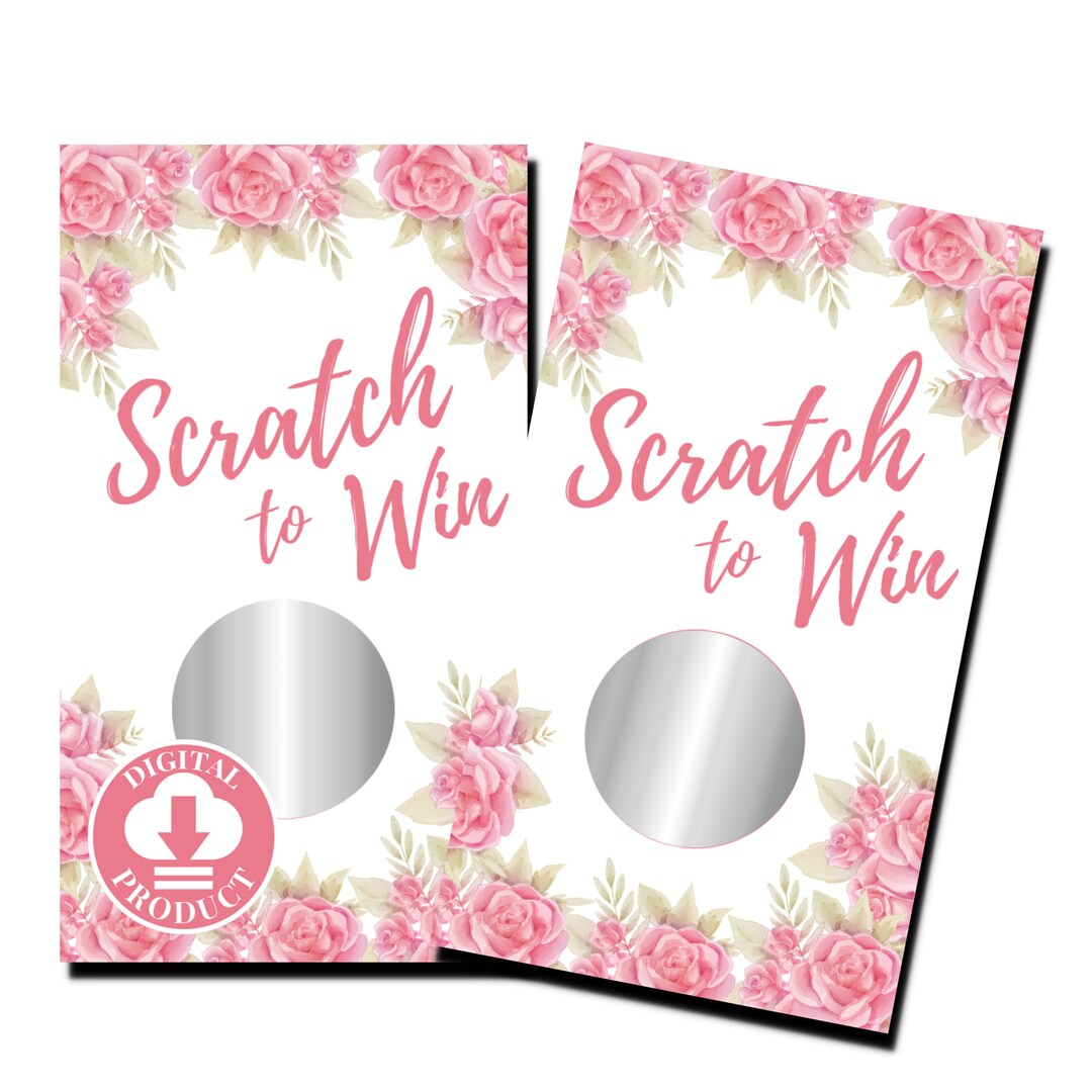 Bridal Shower Games Scratch off Cards Wedding Shower and Bachelorette ...