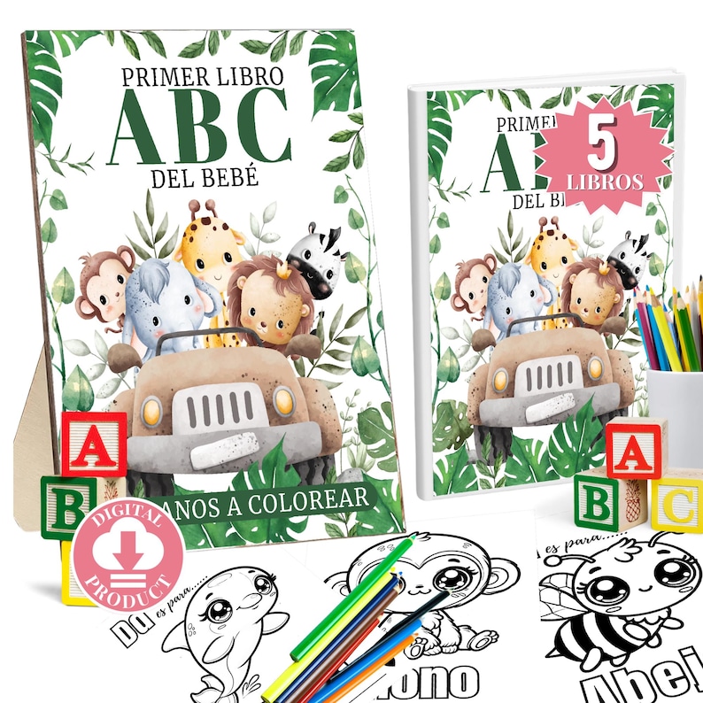 Juegos Para Baby Shower / ABC Safari Coloring Book / Baby Shower Y ...