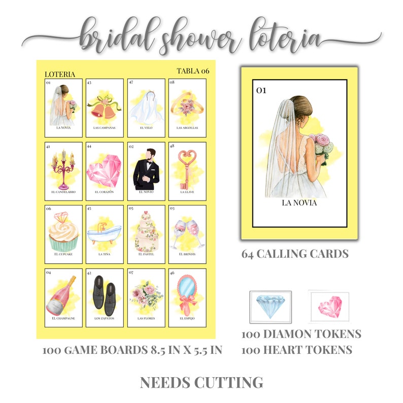 Despedida De Soltera Loteria Juegos 100 Tableros Juegos Para Boda ...