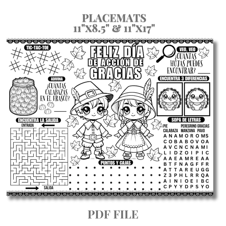 Dia De Accion De Gracias Juegos Para Niños Juegos Para Dia De Accion De ...