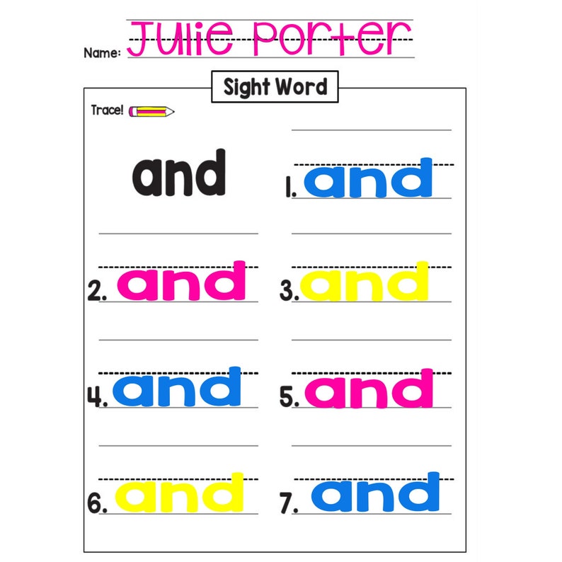Sight Words Worksheets No Prep Packet Pre-primer Flash Cards - Etsy Canada
