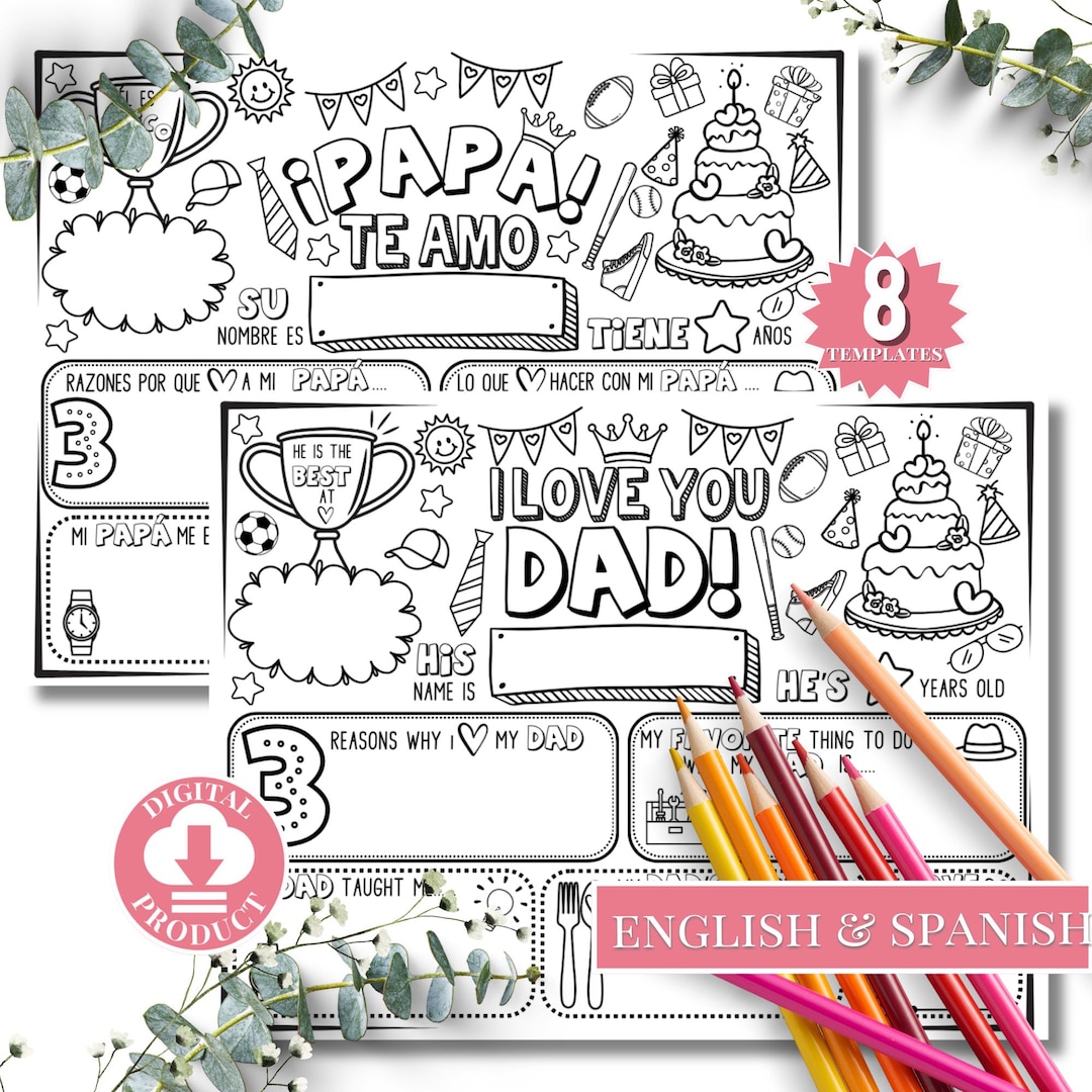 Happy Birthday Dad Coloring Page Happy Birthday Dad Placemat Activity ...