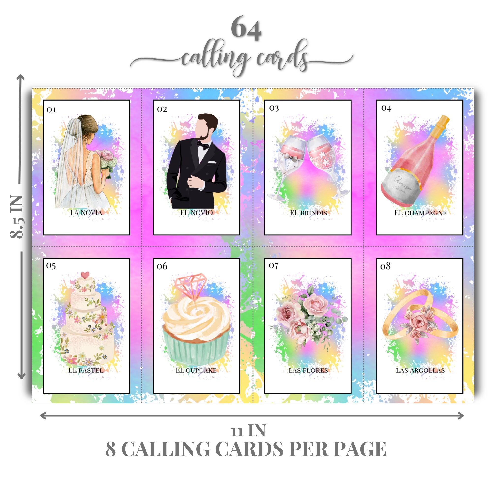 Despedida De Soltera Loteria Juegos 50 Tableros Juegos Para Boda Bridal ...