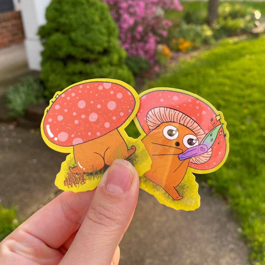 Morsh the Mushroom Sticker: Original Art Character, Waterproof Vinyl - Etsy