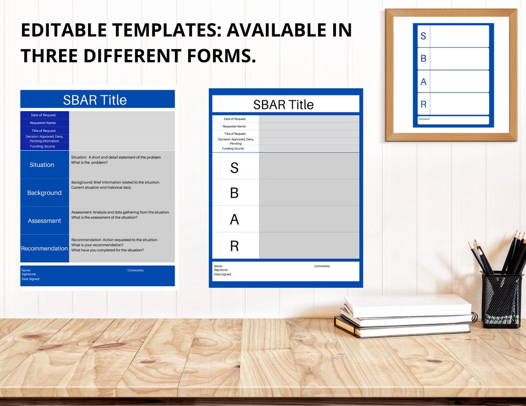 INSTANT Editable SBAR Templates - Etsy Australia
