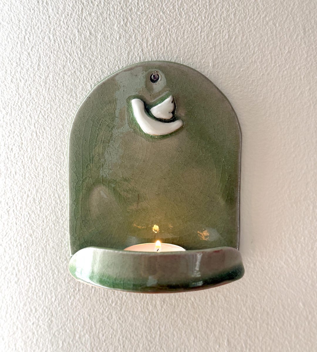 Green Ceramic ALTAR FOR PEACE | Handmade Shrine | Wall Hanging | Tea ...