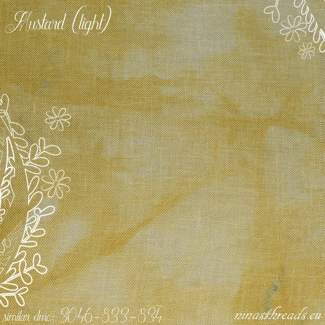 28ct MUSTARD LIGHT - Hand Dyed Linen for Embroidery, Broderie, Cross ...