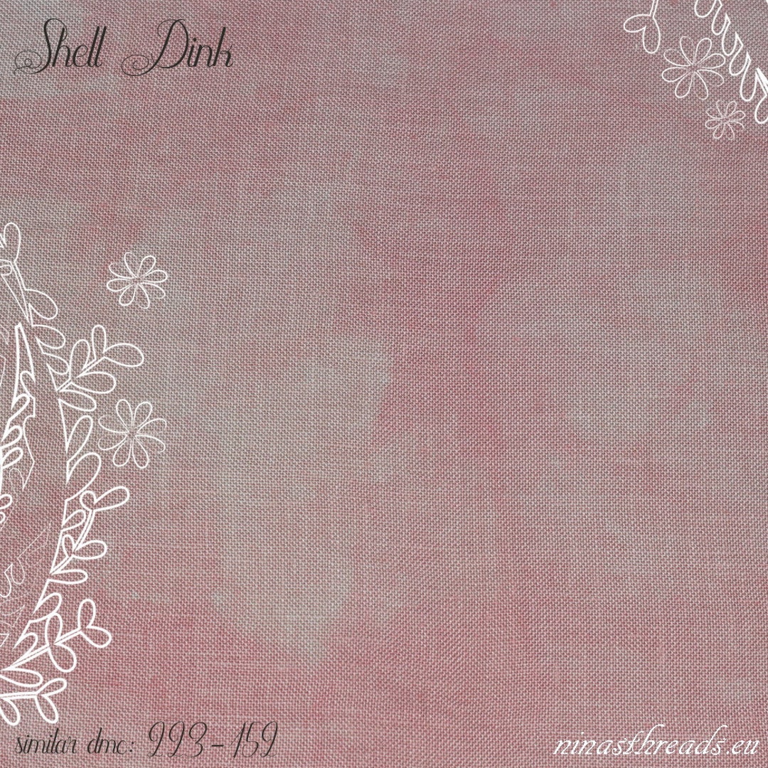 28ct SHELL PINK - Hand Dyed Linen for Embroidery, Broderie, Cross ...
