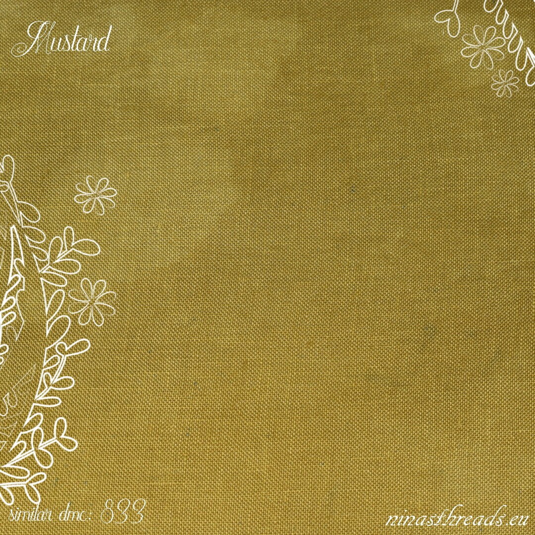 28ct MUSTARD - Hand Dyed Linen for Embroidery, Broderie, Cross Stitch ...