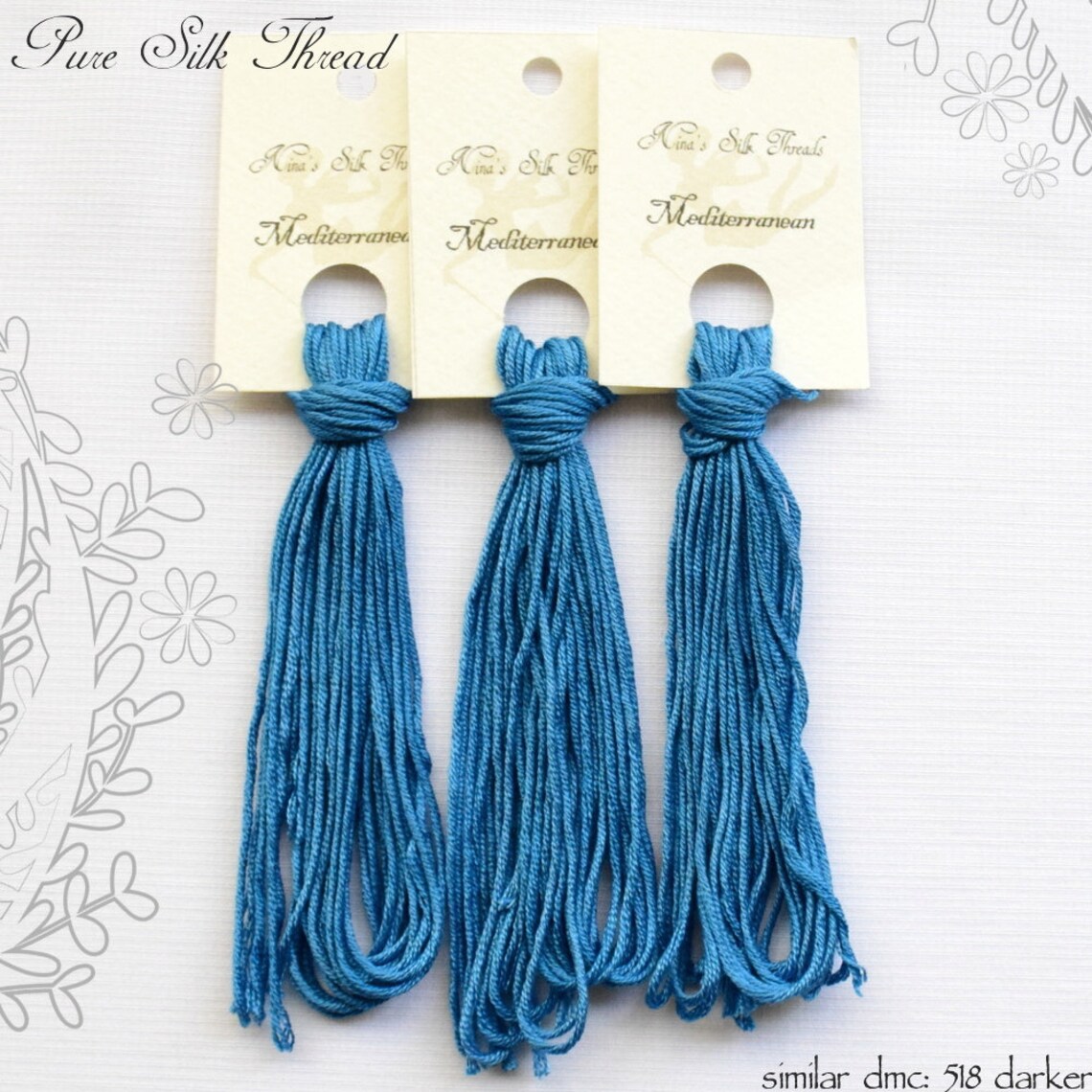 Mediterranean - Hand Dyed SILK Thread for Cross Stitch, Embroidery Work ...