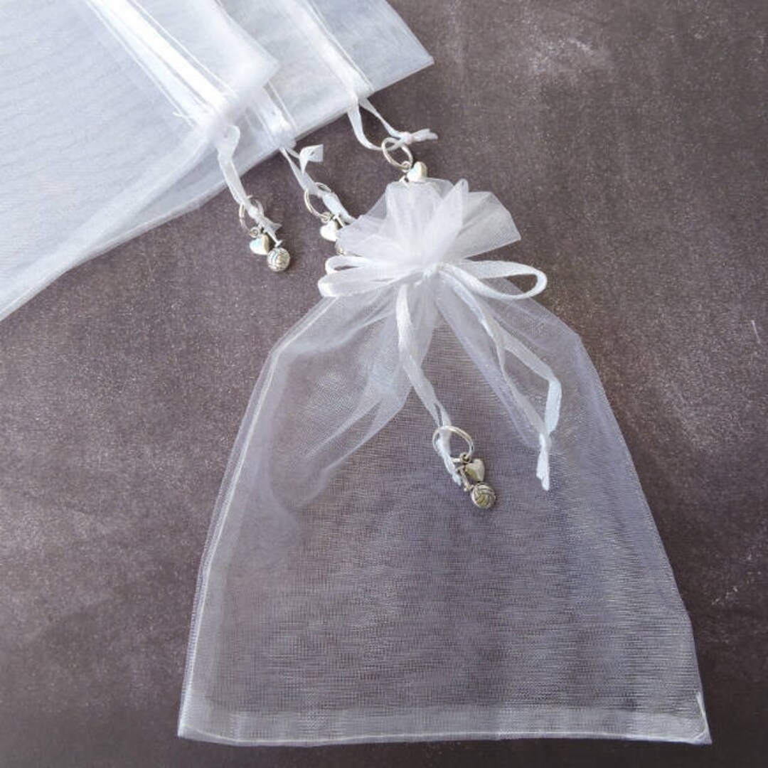 Netball Gift Bag, Party Bag, Team Gift, Organza Bag With Netball Charm ...