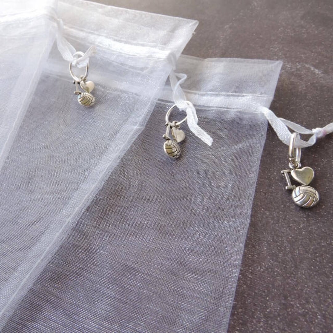 Netball Gift Bag, Party Bag, Team Gift, Organza Bag With Netball Charm ...