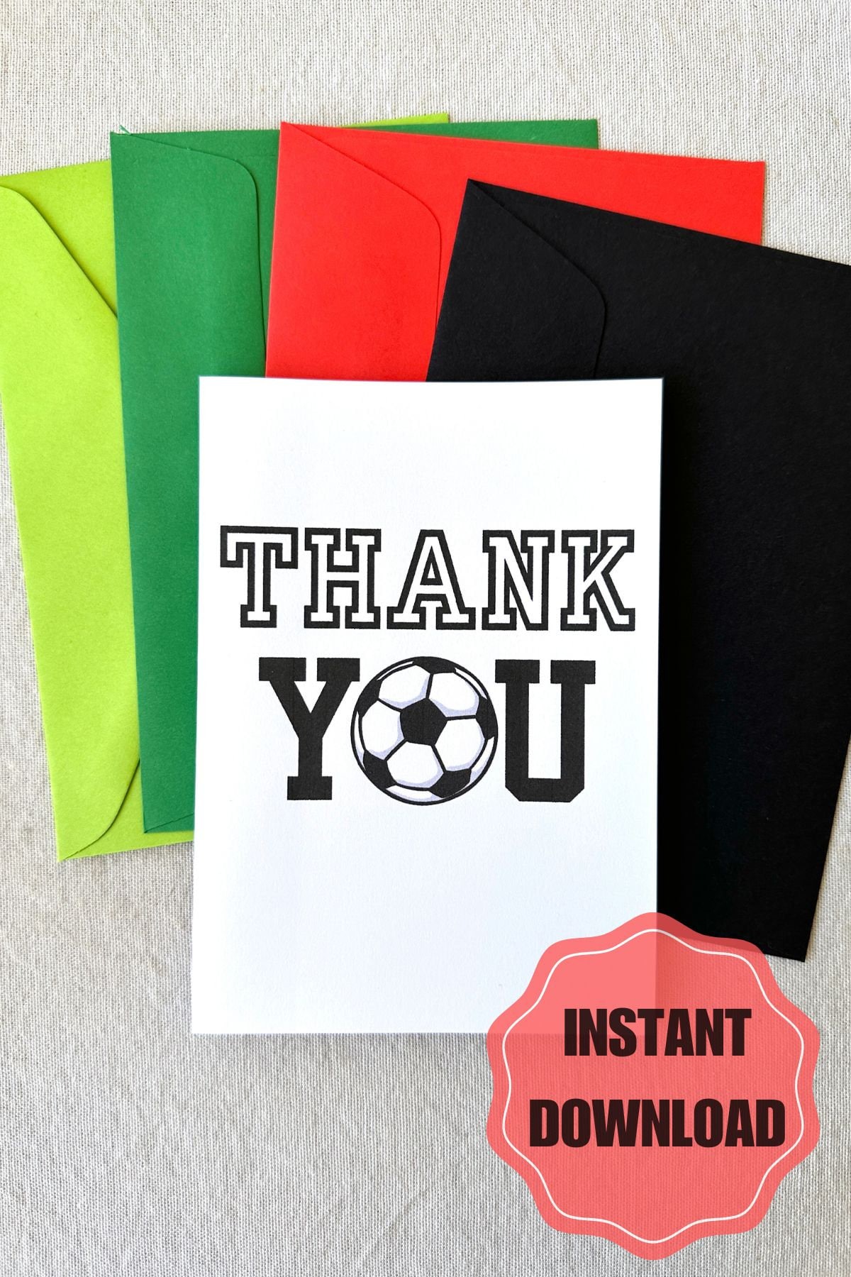 DIGITAL FILE Soccer Thank You Card Blank for Your Message, PDF ...
