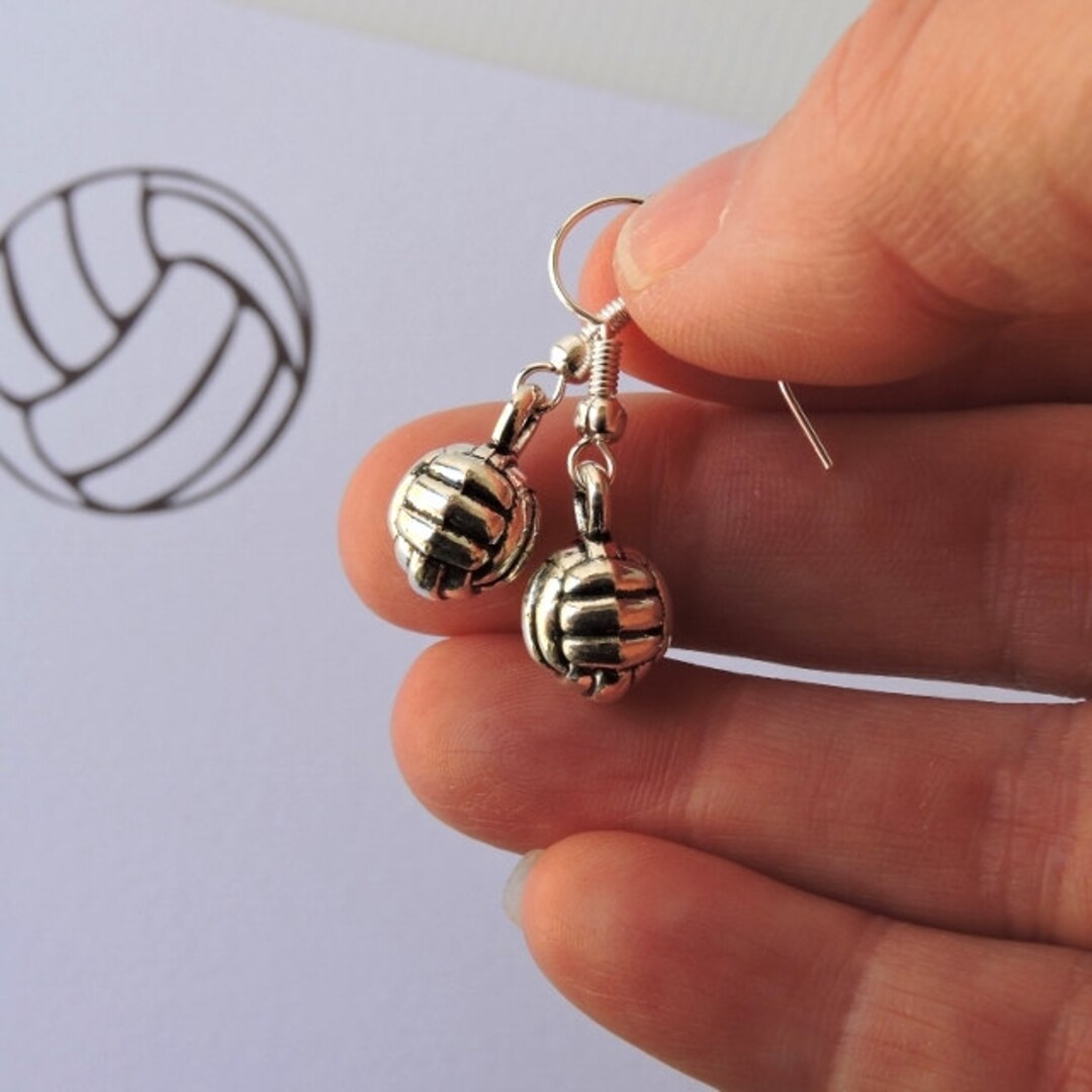 3D Netball Earrings Silver Plated 3D Netball Charm on Hypoallergenic ...