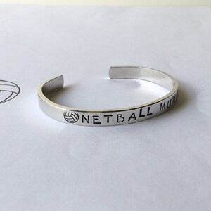 Netball Cuff Bangle - Netball Mum - Netball Bangle, Hand Stamped ...