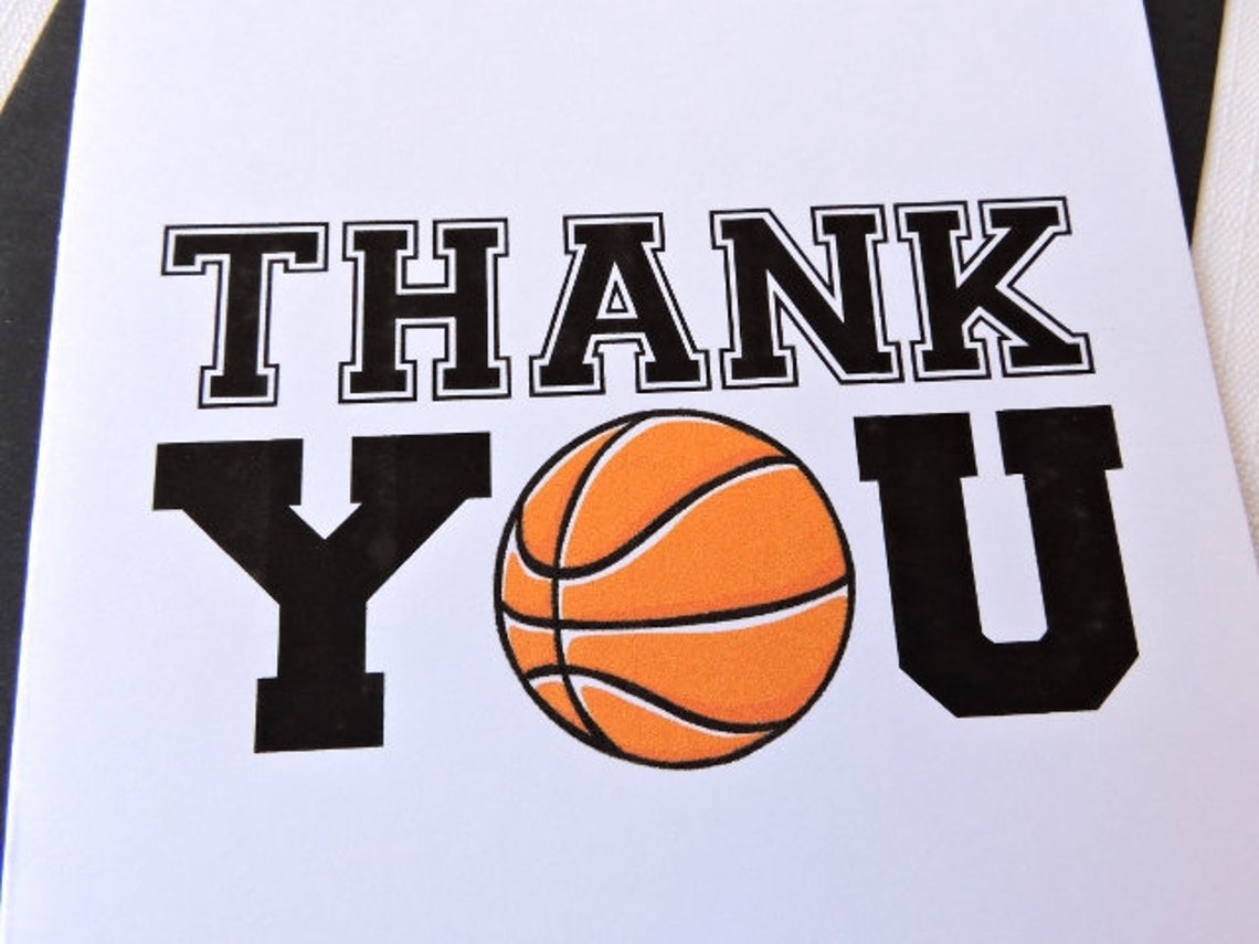 Basketball Thank You Card Blank for Your Message Includes | Etsy
