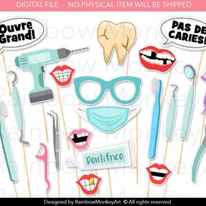 Printable Dentist Photo Booth Props (french Version) - First Dental ...