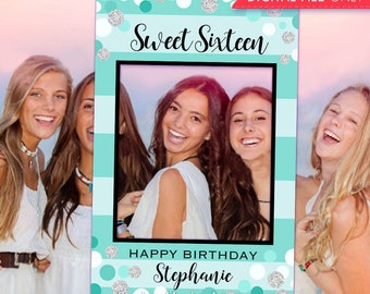 Sweet 16 Birthday Party Printable Sweet 16 Photo Booth Frame | Etsy