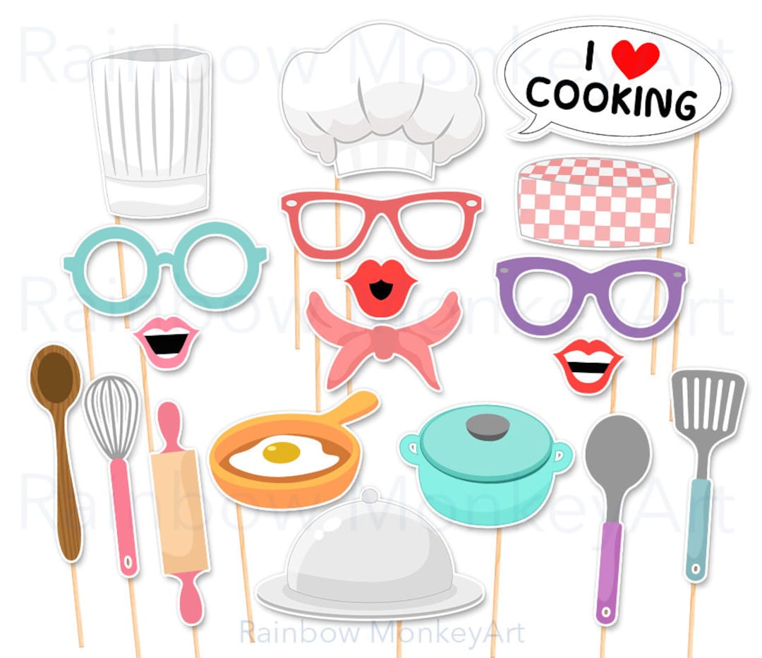Printable Cooking Party Photo Booth Props (PDF) - Etsy