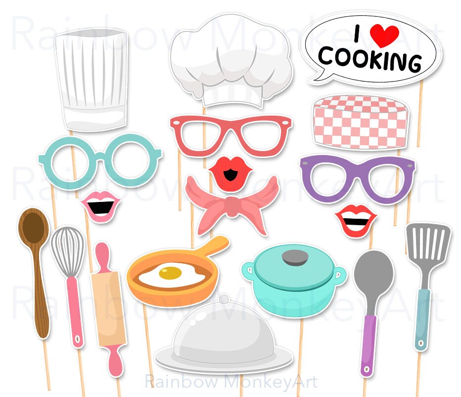 Printable Cooking Party Photo Booth Props (PDF) - Etsy