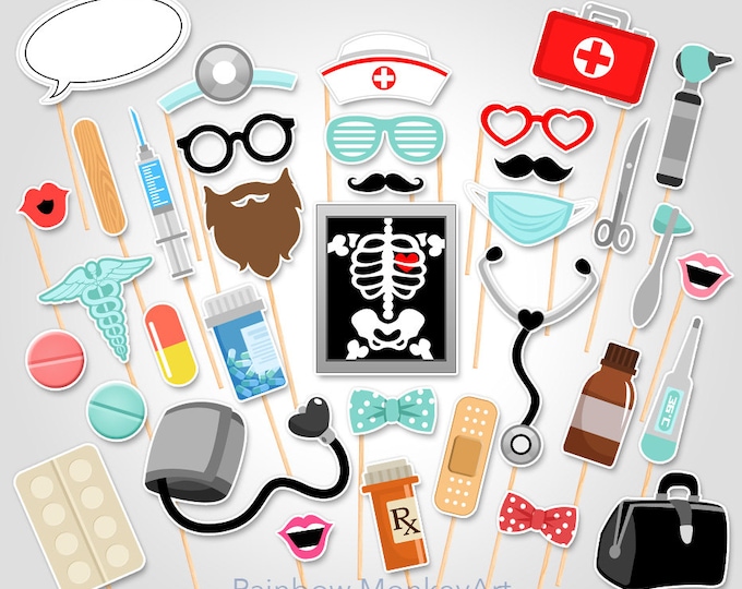 Printable Doctor Photo Booth Props Nurse Photo Booth Props - Etsy UK