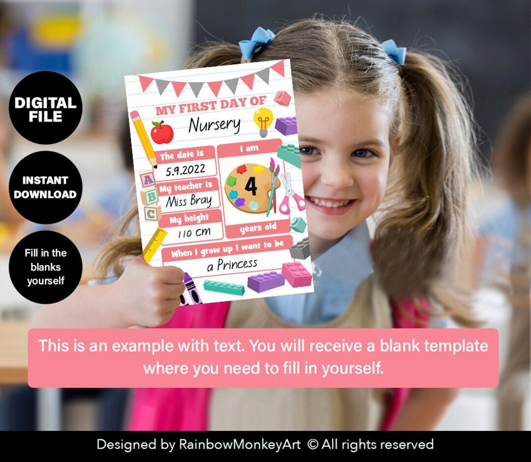 Printable First Day of School Sign Back to School Sign - Etsy