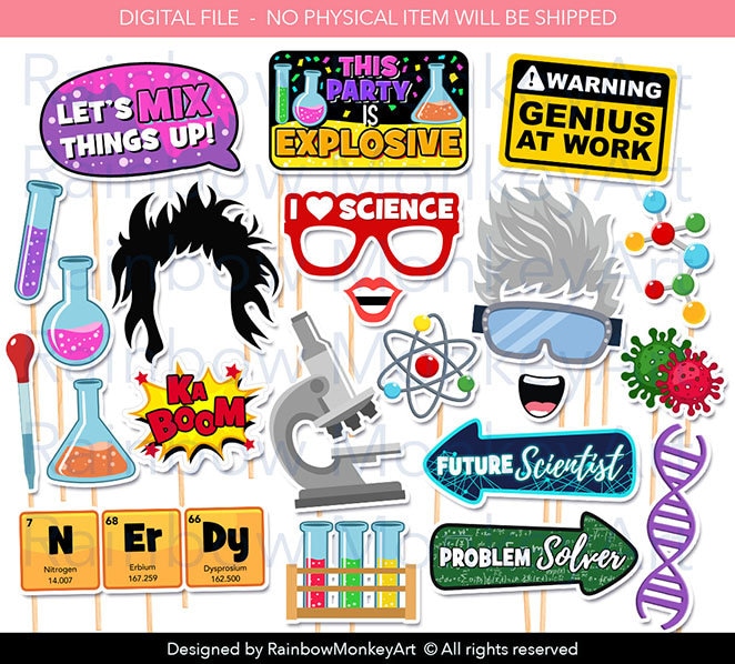 Printable Science and Chemistry Photo Booth Props Chemistry - Etsy India