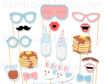 Printable Pancakes and Pajamas Photo Booth Props ~ 20 Pajamas and ...