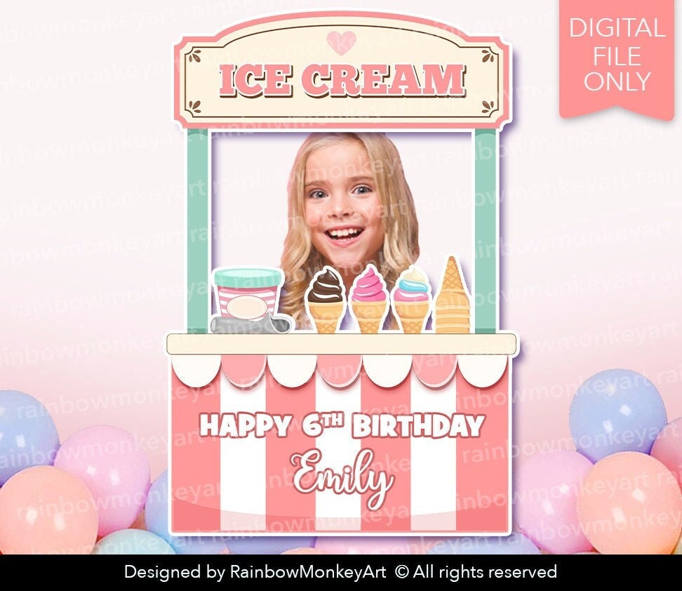 Ice Cream Truck Printable Photo Booth Frame Ice Cream Photo - Etsy Ireland