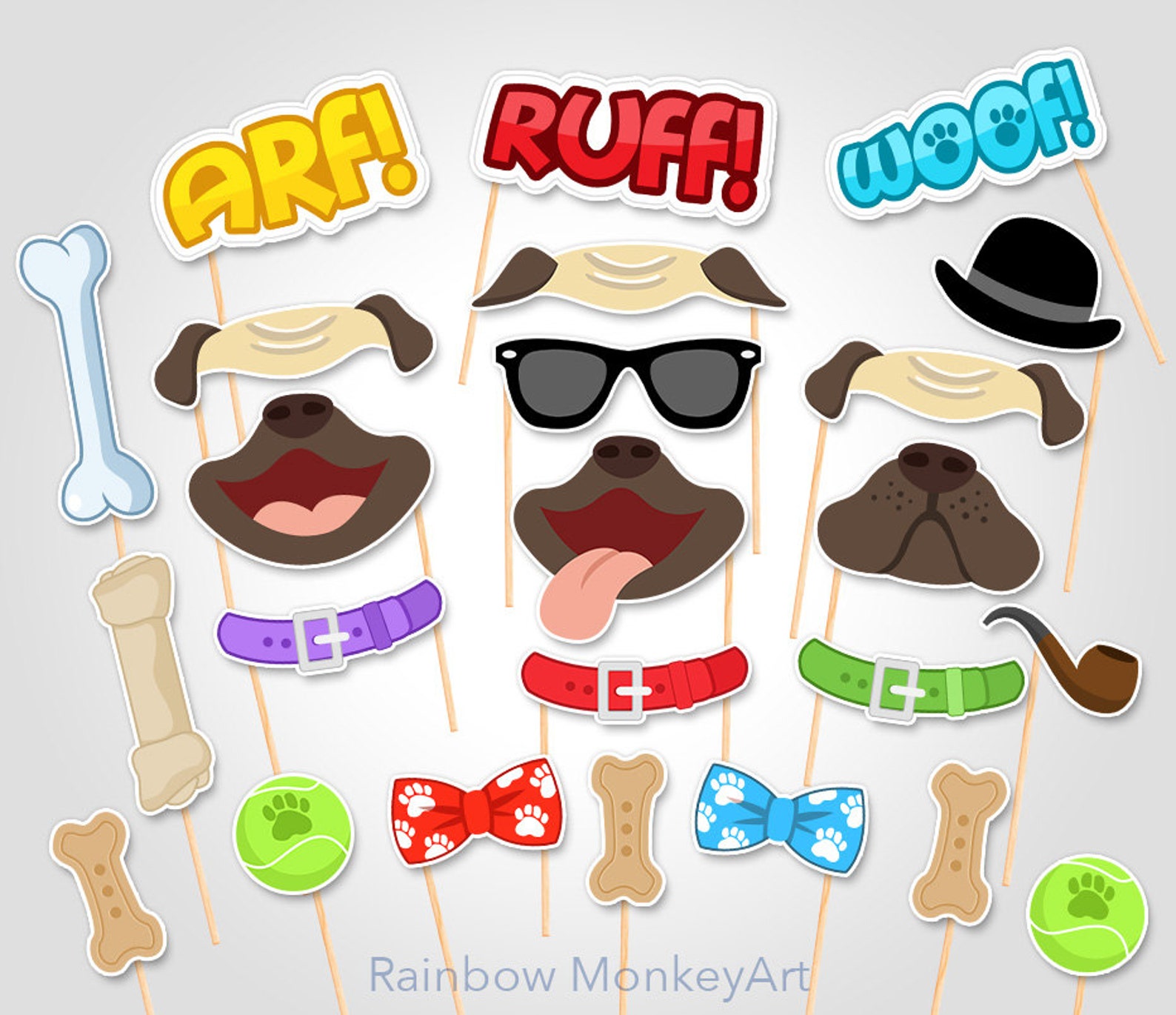 Printable Dog Photo Booth Props Puppy Photobooth Props Dog - Etsy Canada