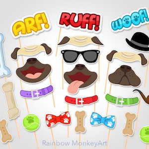 Printable Dog Photo Booth Props Puppy Photobooth Props Dog Printable ...