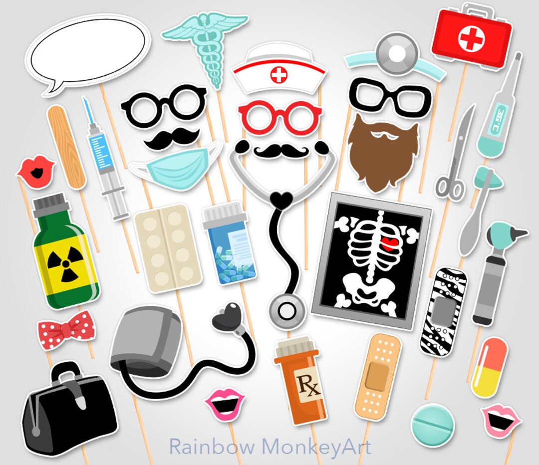 Doctor Party Printable Photo Booth Props - Nurse Photo Booth Props ...
