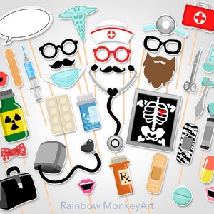Doctor Photo Booth Props: Medical Party Decorations (digital Download ...